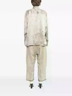 CHIAHUNG SU Hand-printed Mandarin Collar Shirt