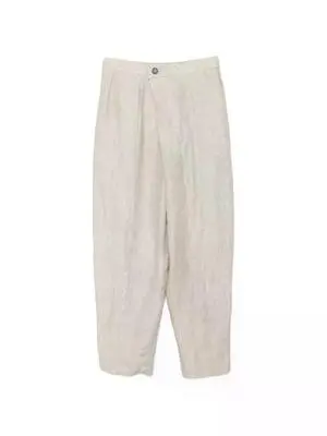 CHIAHUNG SU Hand-woven Yarn-dyed Trousers - Neutrals