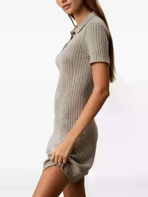 Calvin Klein Ribbed Knit Polo Mini Dress