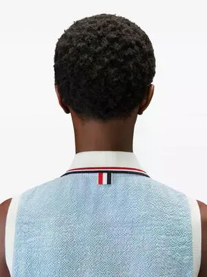 Thom Browne Sleeveless Tweed Polo Mini Dress