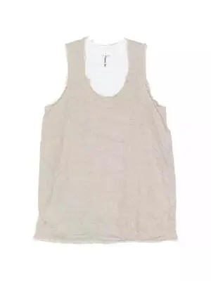 Comme Des Garçons Sleeveless Top With Frayed Edges - Neutrals
