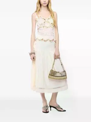 Rabanne Lace-embroidered V-neck Top