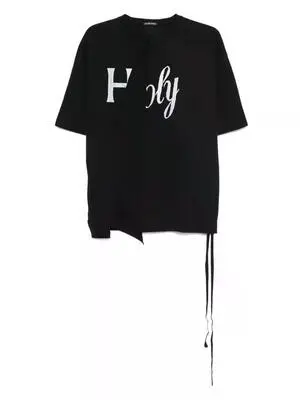 ANN DEMEULEMEESTER Asymmetrical Hem T-shirt - Black