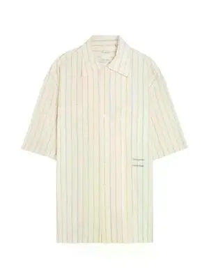 Calvin Klein Vertical-stripe Short-sleeve Shirt - Neutrals