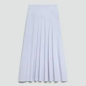 Theory Angled Yoke Skirt In Striped Cotton-blend