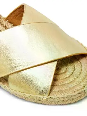 Tory Burch Metallic Leather Ankle-strap Wedge Sandals