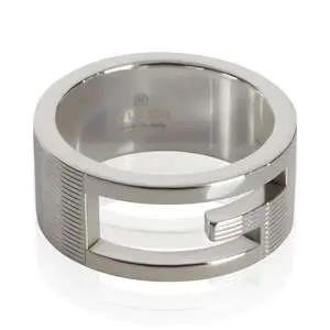 Gucci Sterling Silver Narrow Cutout G Ring