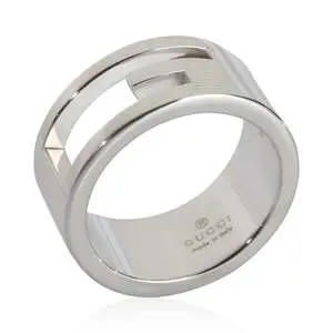 Gucci Sterling Silver Narrow Cutout G Ring
