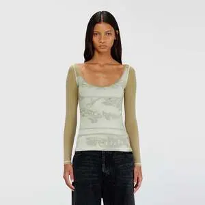 DIESEL® Slim Fit Long Sleeve Top With Digital Print