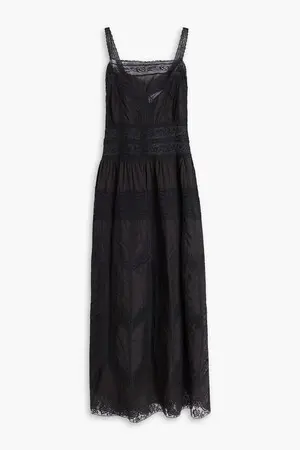 Zimmermann Lacepaneled Cotton Midi Dress
