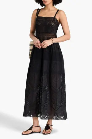 Zimmermann Lacepaneled Cotton Midi Dress