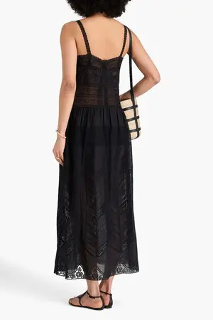 Zimmermann Lacepaneled Cotton Midi Dress