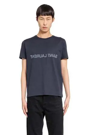 Saint Laurent Reverse Logo T-shirt - Blue