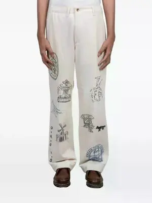 Maison Kitsuné X Kuro Handwritten Postcard Trousers