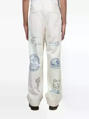 Maison Kitsuné X Kuro Handwritten Postcard Trousers