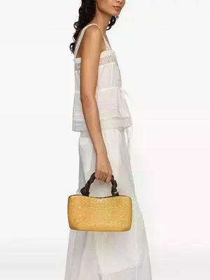 GANNI Small Bou Straw Tote Bag