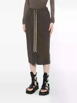 Rick Owens Pillar Midi Skirt - Brown