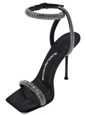 Alexander Wang Julie Crystal Embellished Sandals - Black