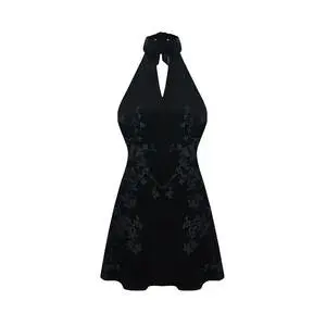 MAISON SEL Embroidered Mini Dress - Black
