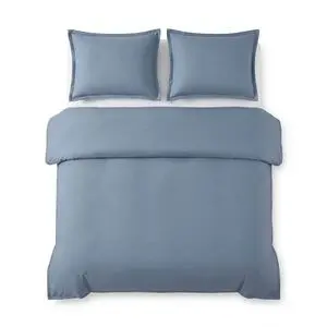 PURE PARIMA Egyptian Cotton-european Linen Sheet Set -dusk - Blue