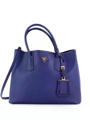 Prada Saffiano Leather Tote Bag - Blue
