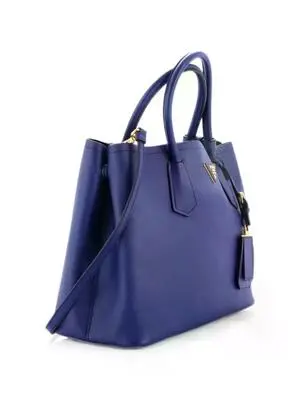 Prada Saffiano Leather Tote Bag - Blue