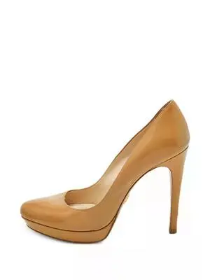 Prada Patent Leather Platform Pumps - Neutrals