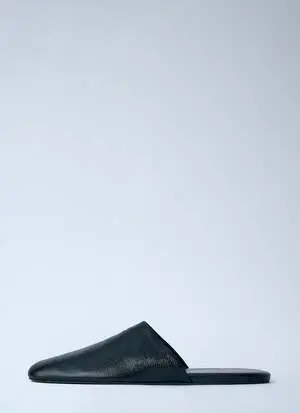 Miu Miu Leather Round Toe Flat Slippers