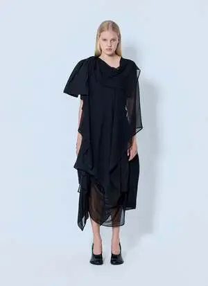 Yohji Yamamoto Asymmetrical Layered Dress - Black
