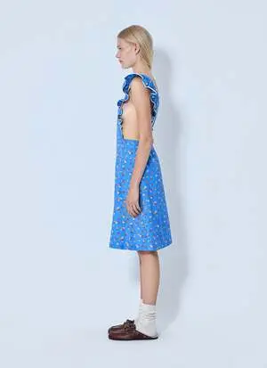 Miu Miu Floral Pinafore Midi Dress
