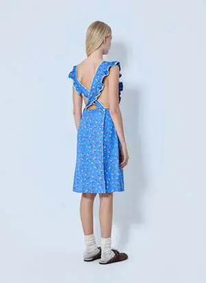Miu Miu Floral Pinafore Midi Dress