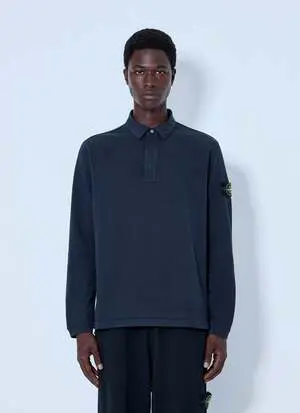 Stone Island Long Sleeve Polo Shirt - Black