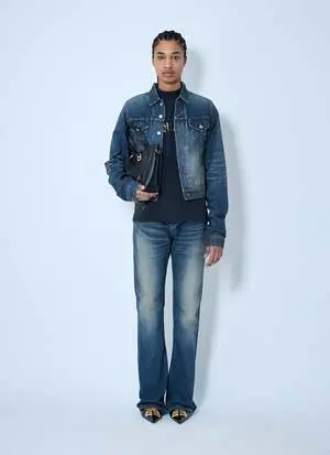 Balenciaga Logo Patch Straight Leg Jeans