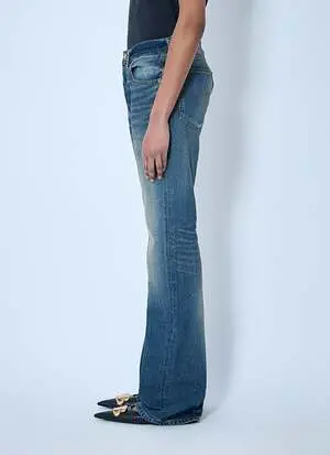 Balenciaga Logo Patch Straight Leg Jeans