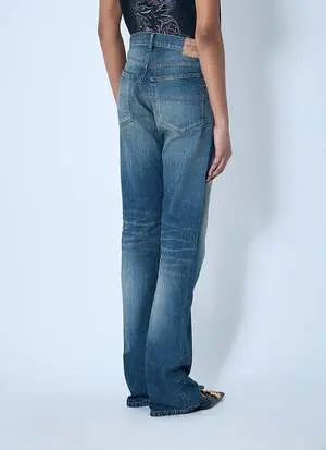 Balenciaga Logo Patch Straight Leg Jeans