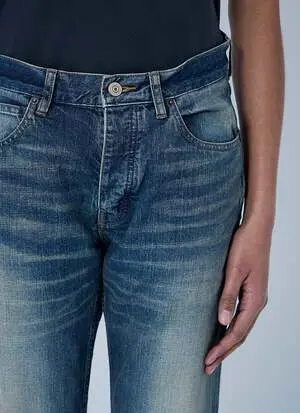 Balenciaga Logo Patch Straight Leg Jeans