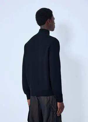 Stone Island Ribbed Zip-up Jacket - Black