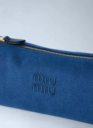 Miu Miu Gabardine Cylinder Shoulder Bag - Blue