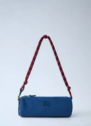 Miu Miu Gabardine Cylinder Shoulder Bag - Blue