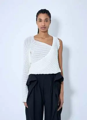 Issey Miyake Stream Knit Top - White