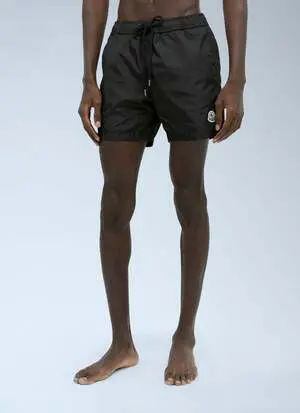 Moncler Logo Patch Swim Shorts - Black