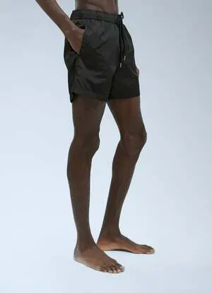Moncler Logo Patch Swim Shorts - Black