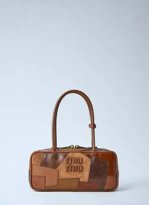 Miu Miu Patchwork Leather Handbag - Brown