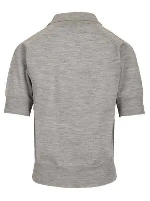 AMI Paris Short-sleeved Wool Polo Shirt