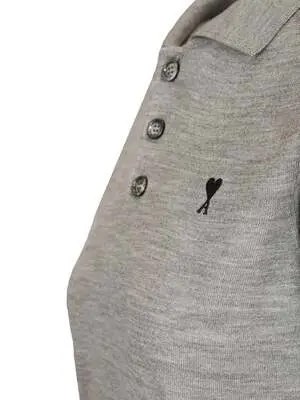 AMI Paris Short-sleeved Wool Polo Shirt