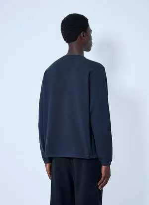Stone Island Crewneck Sweatshirt With Sleeve Logo Patch - Blue