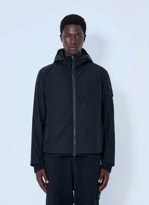 Stone Island Textured Knit Hooded Jacket - Black