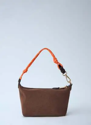 Miu Miu Gabardine Zip Handbag - Brown