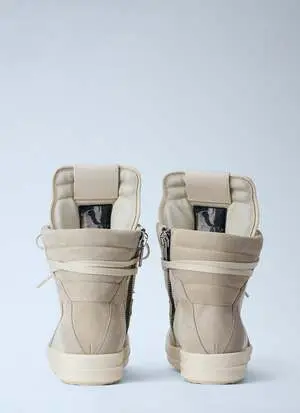 Rick Owens Geobasket High-top Leather And Suede Sneakers