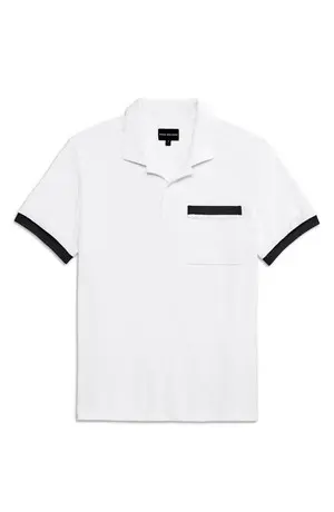 Mack Weldon Johnny Collar Terry Cloth Pocket Polo - Bright White